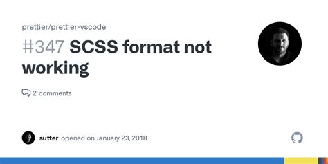 Scss Format Not Working · Issue 347 · Prettierprettier Vscode · Github