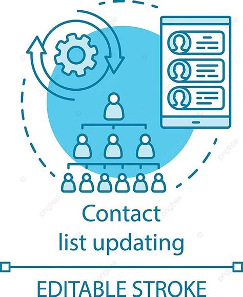 Blue Contact Updating Concept Icon With Editable Stroke Vector
