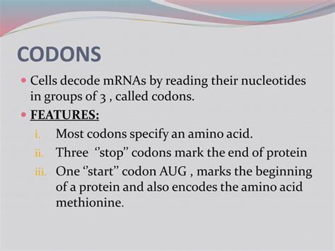 genetic code features and character pptx programming languages computing