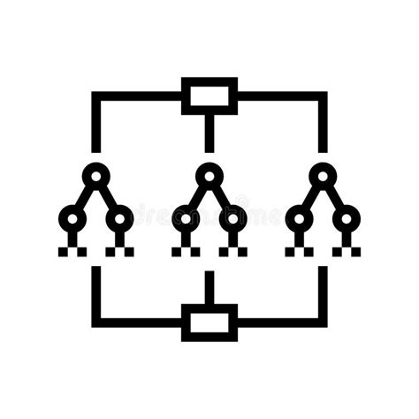 Icono De Línea De Algoritmo De Bosque Aleatorio Ilustración Del Vector Ilustración De Contorno