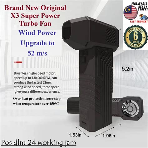 Premium X3 Kipas Turbo Berkuasa Ringan Upgrade Super Power Turbo Fan