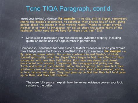 How To Write A Tone Tiqa Paragraph