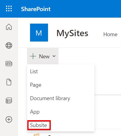 How To Create A Subsite In SharePoint Online