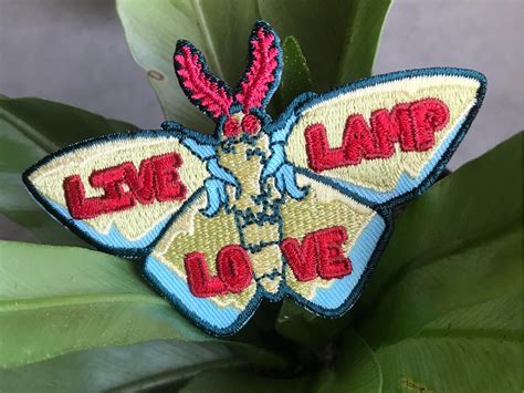 Live Lamp Love Moth Iron On Patch Wild Green Memes