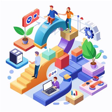 Concept of agile project management agile software development 3d realistic vector illustration ...