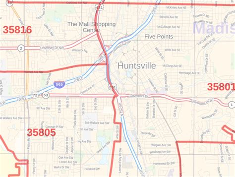 Huntsville Zip Code Map Huntsville Zip Codes Oegq