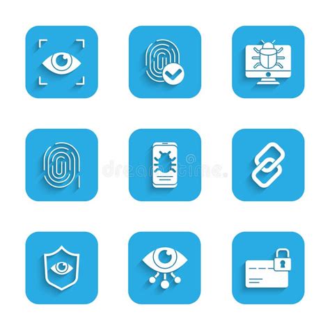 set system bug on mobile eye scan credit card with lock chain link