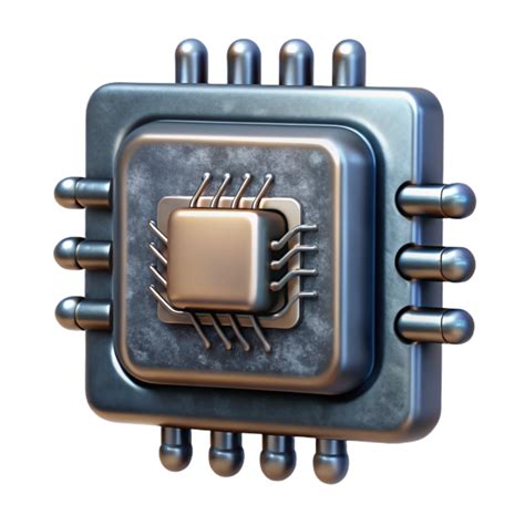 Magnificent Minimalist Neural Interface Chip Metallic Sheen Isolated
