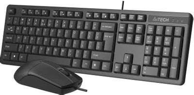 Комплект (клавиатура+мышь) A4TECH KR-3330S, USB, проводной, черный ...