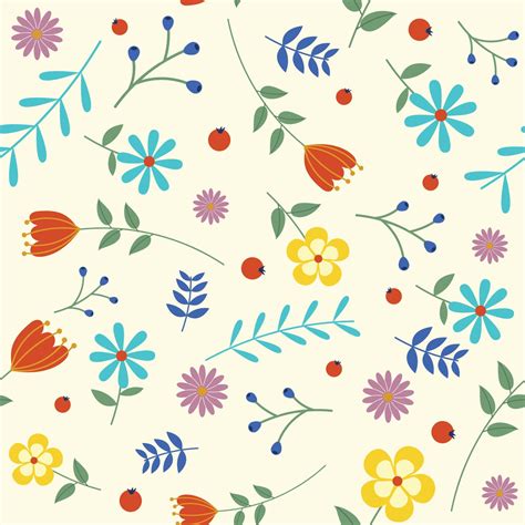 Spring Floral Seamless Pattern 4981319 Vector Art At Vecteezy
