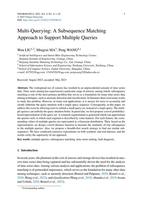 Pdf Multi Querying A Subsequence Matching Approach To Support