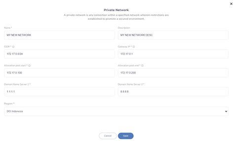 Create Private Network Eranyacloud