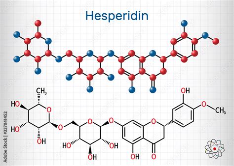 Hesperidin C28h34o15 Flavonoid Molecule It Is Flavanone Glycoside