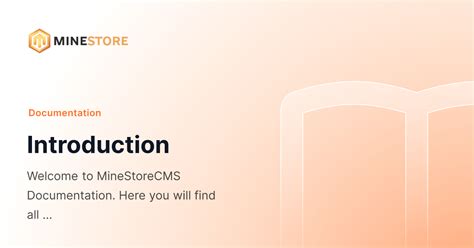 Introduction Documentation Minestorecms