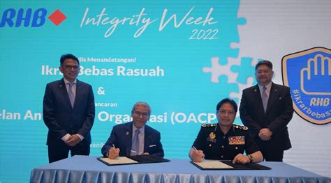Rhb Meterai `ikrar Bebas Rasuah