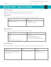 Explore The World Of Input And Output With Problem Solving And Course Hero