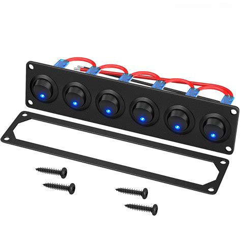 Buy 6 Way Switch Panel With Blue Led Rocker Switches Wholesale And Retail Ireland And Uk