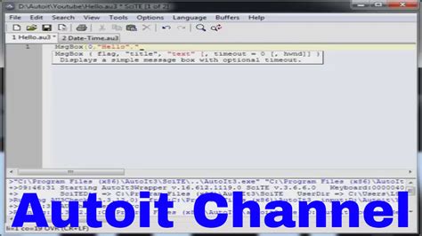 Autoit Tutorial Hello Youtube