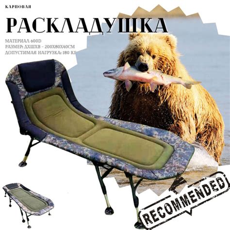 Карповая раскладушка, раскладушки для рыбалки, 200х80х40 см, материал ...
