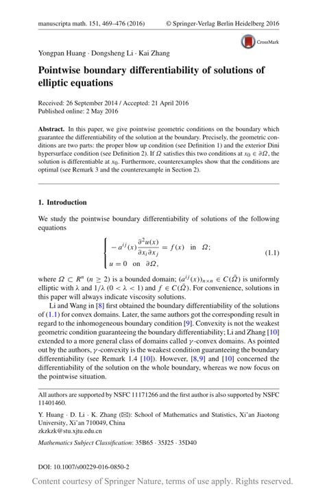 Pointwise Boundary Differentiability Of Solutions Of Elliptic Equations