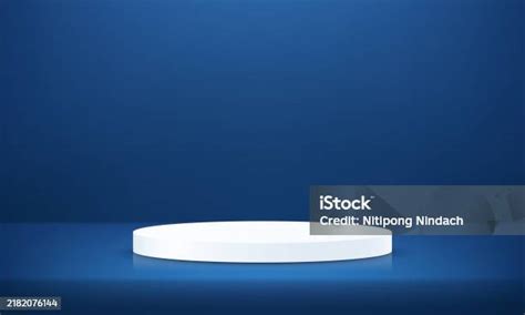 파란색 그라데이션 색상 배경입니다 흰색 연단이 있는 파란색 배경 벡터 3d 벡터 일러스트 레이 션 0명에 대한 스톡 벡터 아트