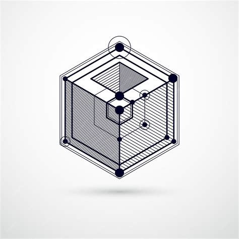 3d 큐브와 선으로 만든 엔지니어링 기술 벡터 흑백 벽지 벌집으로 만든 엔지니어링 기술 벽지 추상적인 기술적 배경입니다