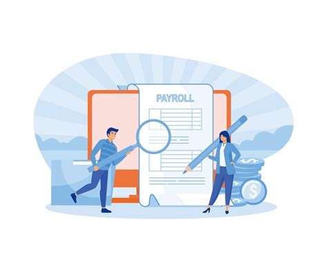 Premium Vector Male And Female Working On Payroll Administrative Man