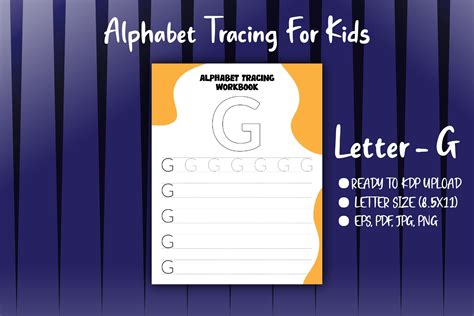 Printable Letter Tracing Worksheet G Graphic By Gfxmamun Creative Fabrica