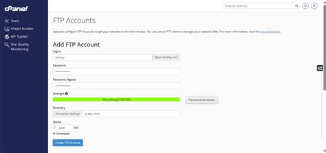 how to setup ftp account in cpanel ipserverone