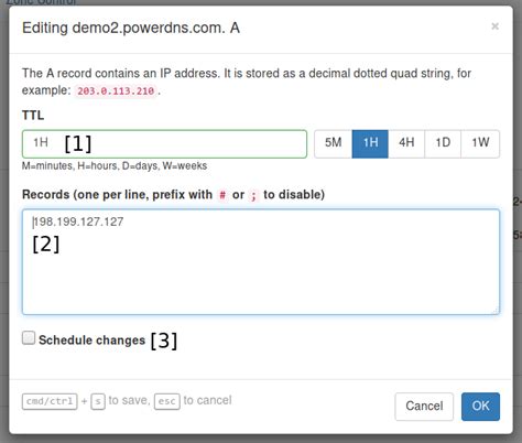 Editing Zones PowerDNS ZoneControl Documentation