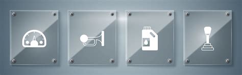 기어 시프터 모터 오일 캐니스터 차량의 신호 경적 및 속도계를 설정합니다 정사각형 유리 패널 벡터 가솔린에 대한 스톡 벡터 아트 및 기타 이미지 Istock