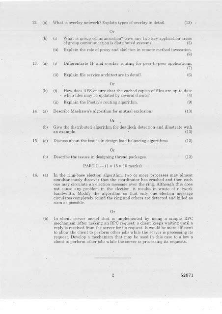 Anna University CS Distributed Systems For Computer Science And Engineering April May
