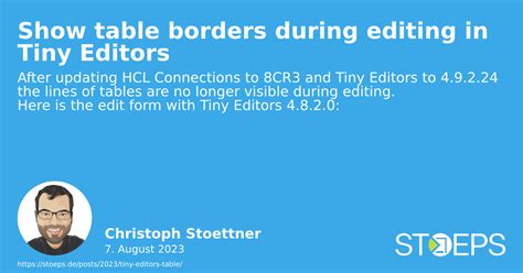 Show Table Borders During Editing In Tiny Editors Stoeps Blog