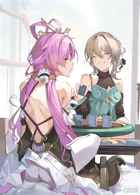 Fu Xuan And Qingque Honkai And More Drawn By Cmdr Saturn Danbooru