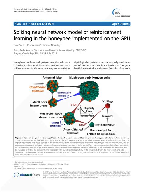 pdf spiking neural network model of reinforcement learning in the