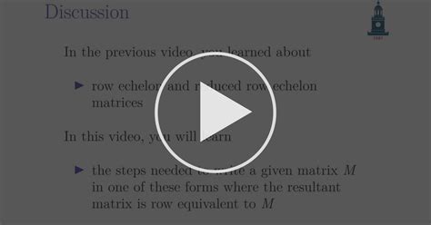 Elementary Row Operations And Row Equivalent Matrices Vector Equations And Systems Of Linear