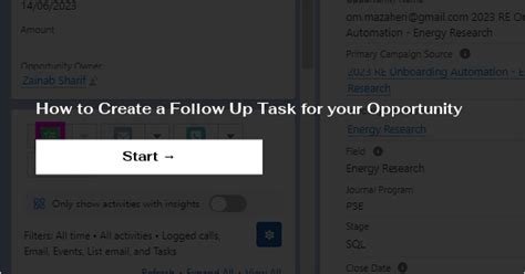 How To Create A Follow Up Task For Your Opportunity