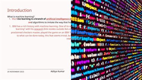 Machine Learning College Project BCA Pptx Artificial Intelligence Technology Computing