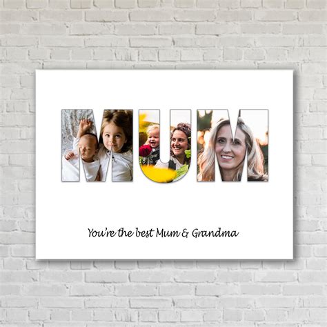 Mom Mum Dad Photos Word Cutout Custom Artwork Turned Art