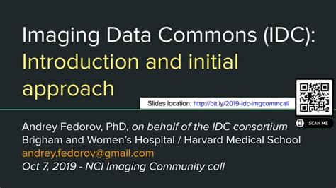 Imaging Data Commons Idc Introduction And Intital Approach Pdf