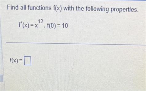 Solved Find All Functions Fx With The Following