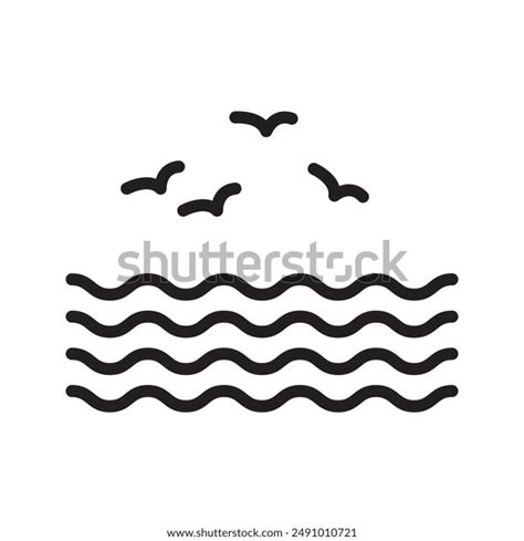 Sea Seagull Icon Black Line Art Stock Vector Royalty Free 2491010721 Shutterstock