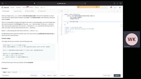 Remove Duplicates From Sorted Array Leetcode Csharp Easy Youtube