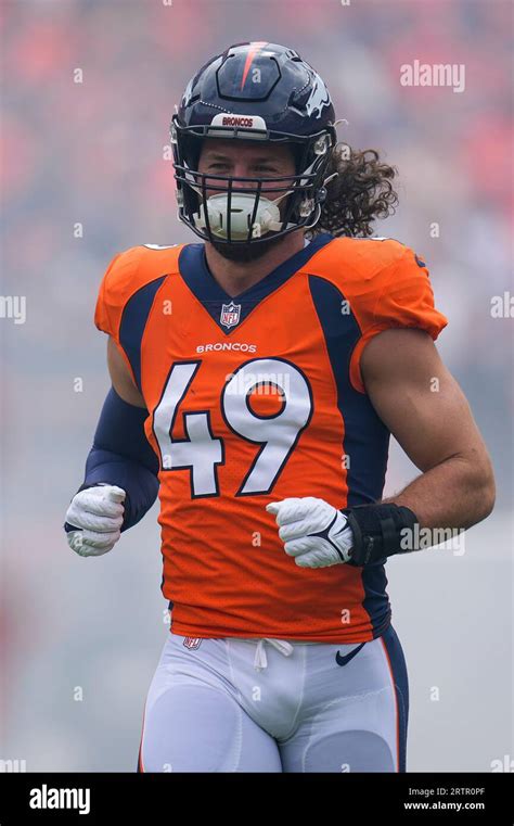 Denver Broncos Linebacker Alex Singleton 49 Takes The Field For Player Introductions Against