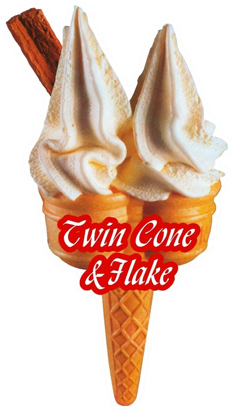 Twin Ice Cream Cone Double With Flake Sticker Graphic Decal Cut Ebay Uk