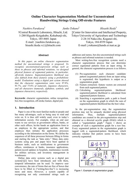 Pdf Online Character Segmentation Method For Unconstrained Handwriting Strings Using Off