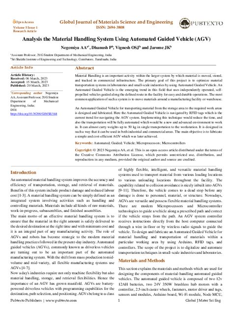 Pdf Analysis The Material Handling System Using Automated Guided