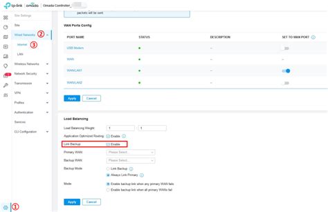 How To Configure Link Backup On Omada Gateway Via Omada Controller
