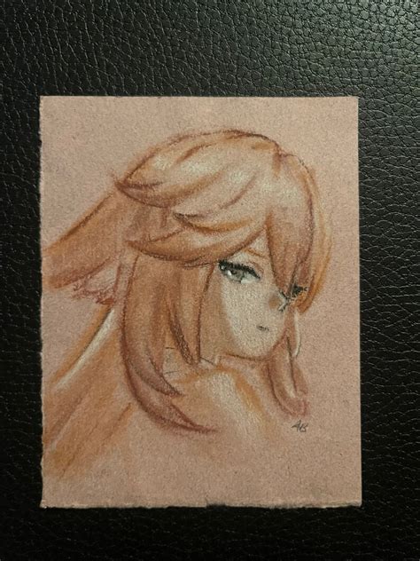 Charcoal Drawing Of Yae Miko From Genshin Impact Etsy