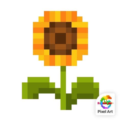 Pixel Art Sunflower Minecraft Sunflower Pixel Art Pixel Art